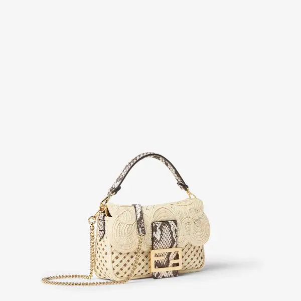 Fendi Baguette® Mini Ribbon Bag With Doily Embroidery